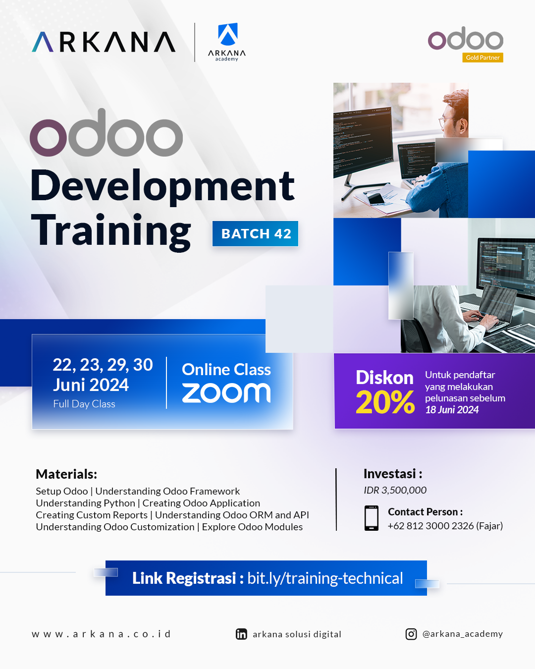 odoo technical training | Arkana Solusi Digital - Sales
